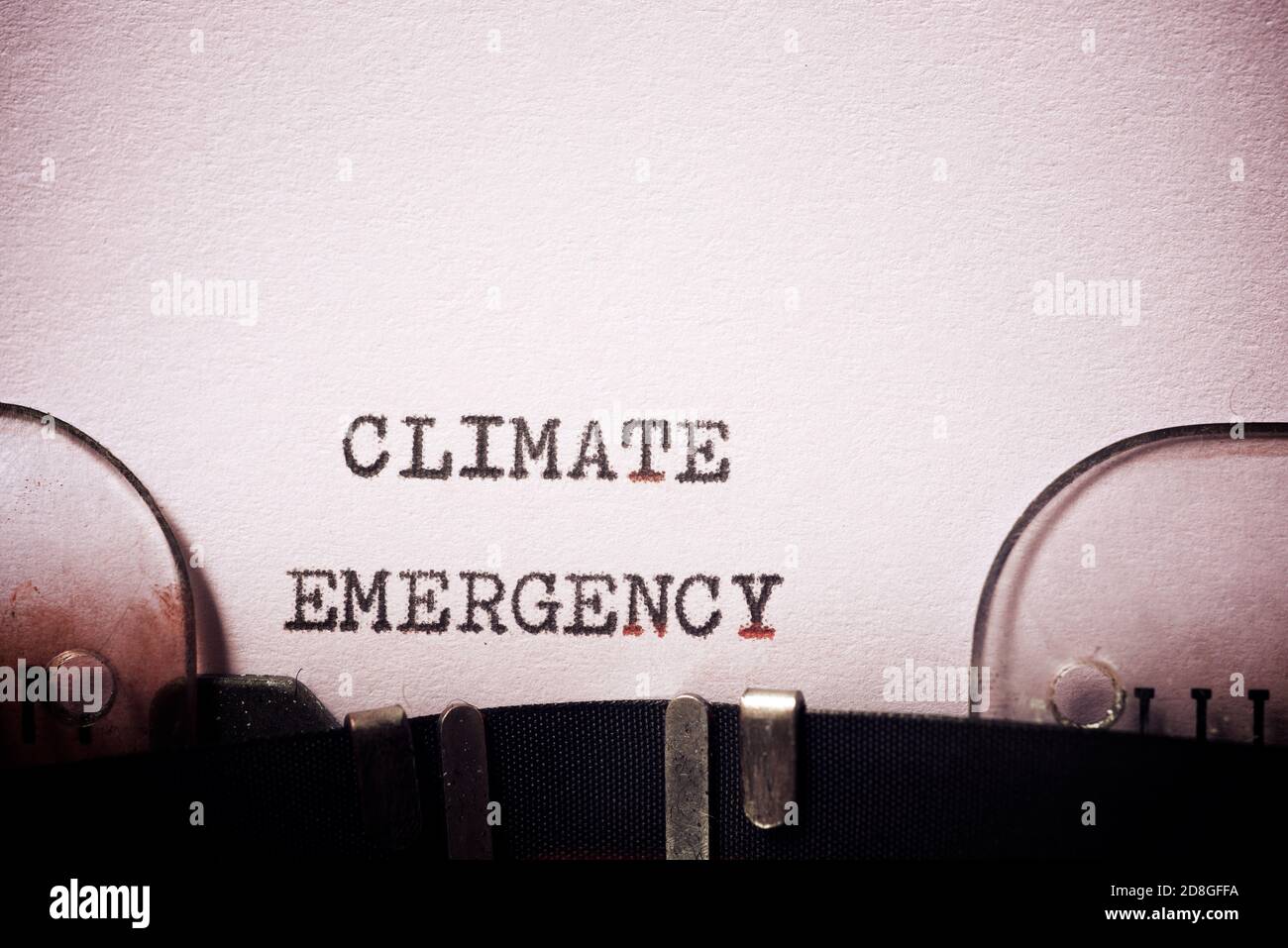 Climate emergency phrase written with a typewriter Stock Photo - Alamy