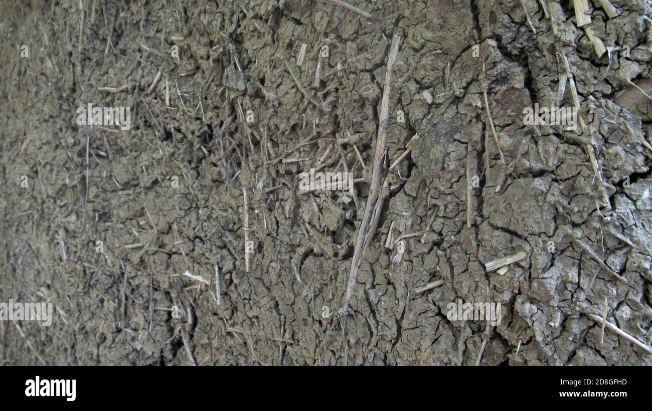 Texture of clay wall of home soil ,Close up of Natural building ...
