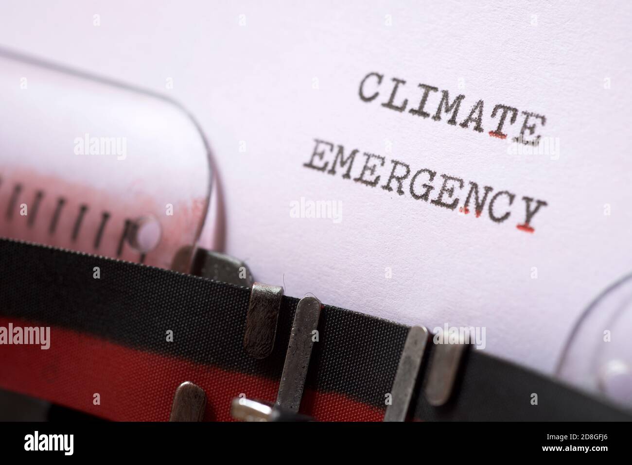 Climate emergency phrase written with a typewriter Stock Photo - Alamy