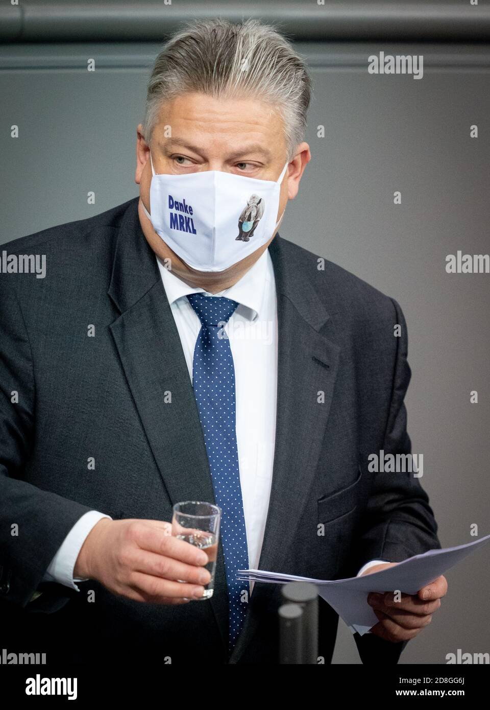 30 October 2020, Berlin: After his speech in the Bundestag, Thomas ...