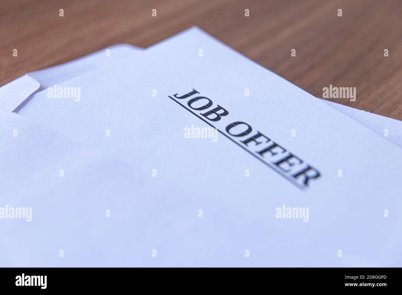 White envelope, containing job offer letter Stock Photo - Alamy