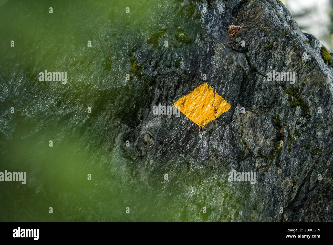 yellow swiss hiking trail sign Stock Photo - Alamy