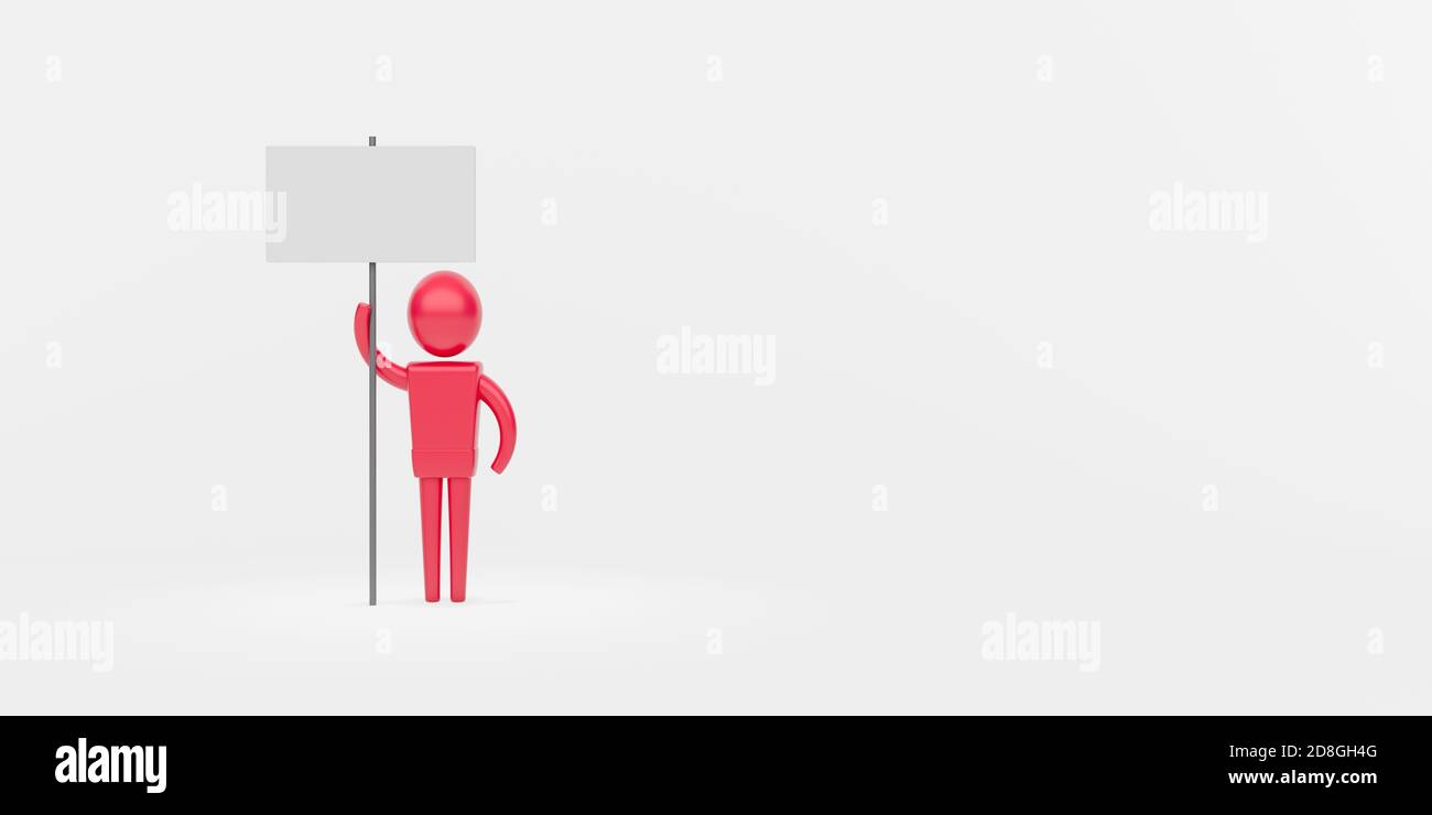 3d man holding sign board hi-res stock photography and images - Alamy