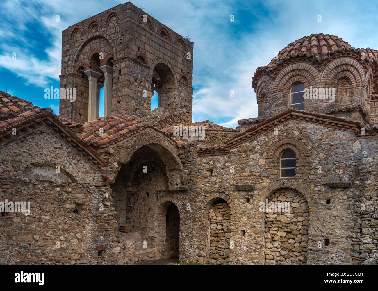 Ruins in Mystras (also Mistras, Myzithras) a historical fortified ...