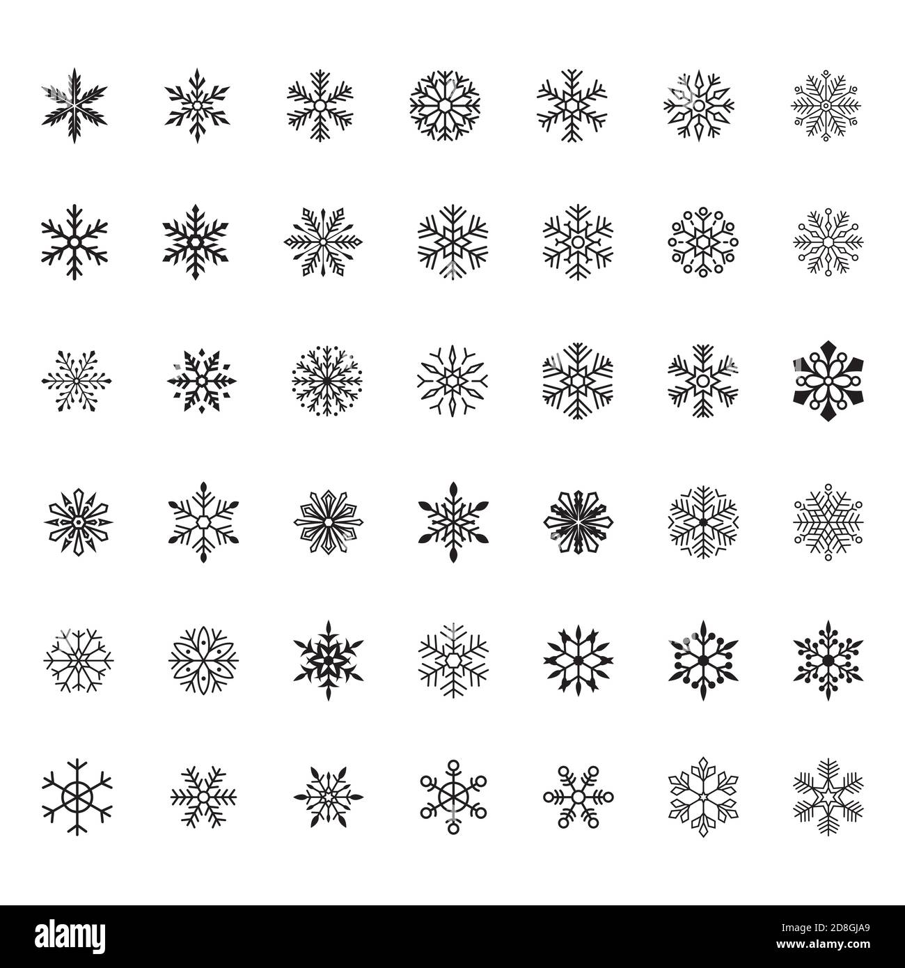 Set of snowflakes icons, vector illustration Stock Vector Image & Art ...