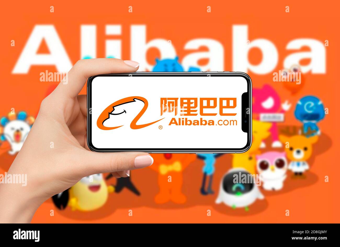 In this unlocated and undated photo, the logo of Alibaba Group, a ...