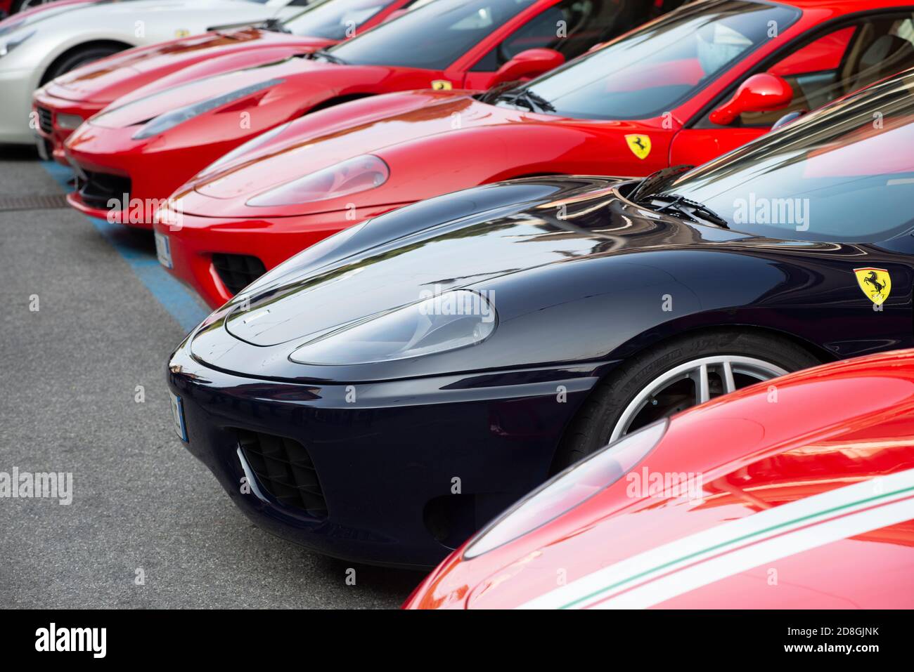 Italy, Lombardy, Meeting of Cars Lines of Ferrari Cars Stock Photo - Alamy