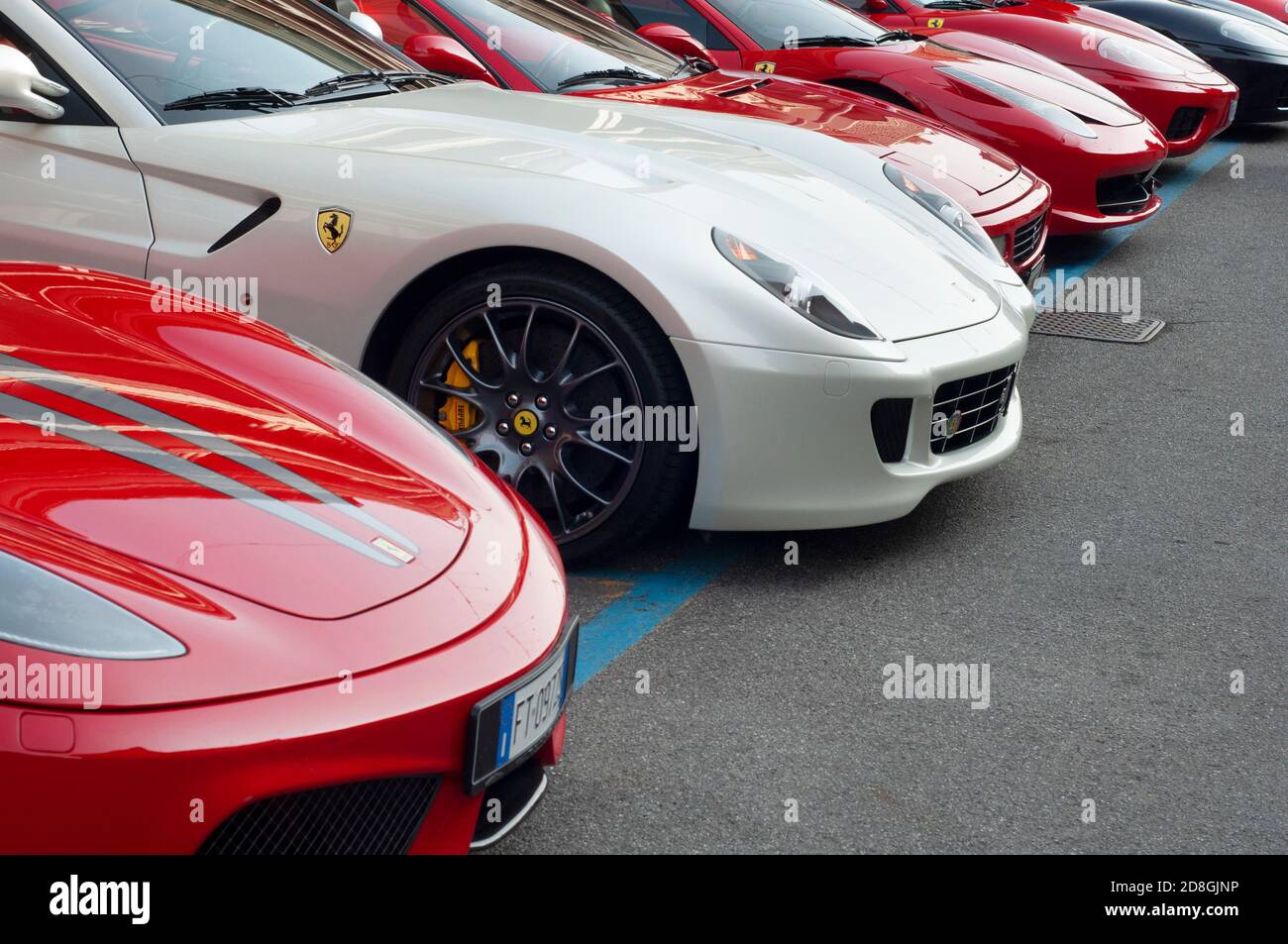 Italy, Lombardy, Meeting of Cars Lines of Ferrari Cars Stock Photo - Alamy