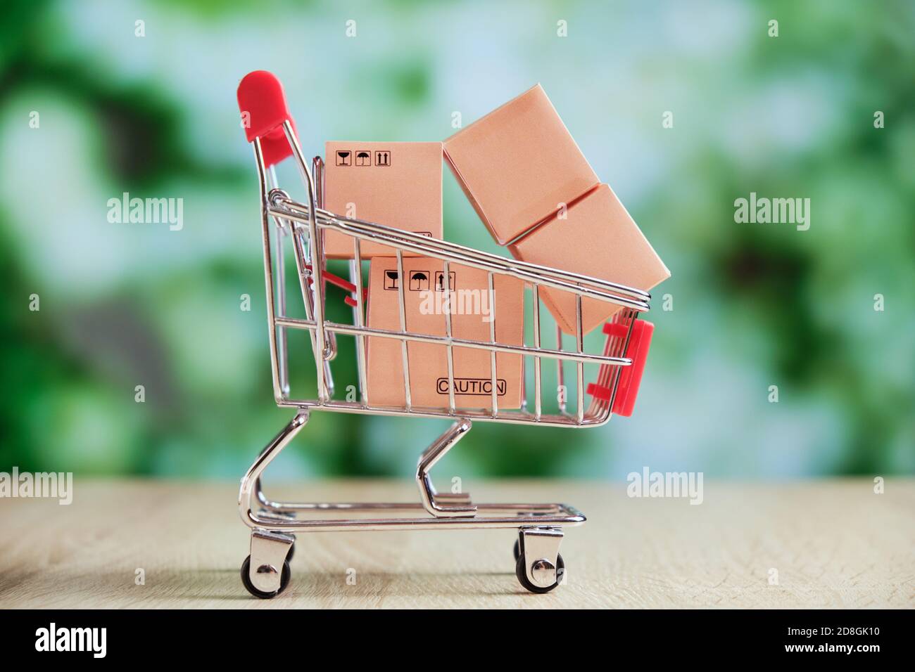 Bulk shipping and delivery concept with cart from store Stock Photo - Alamy