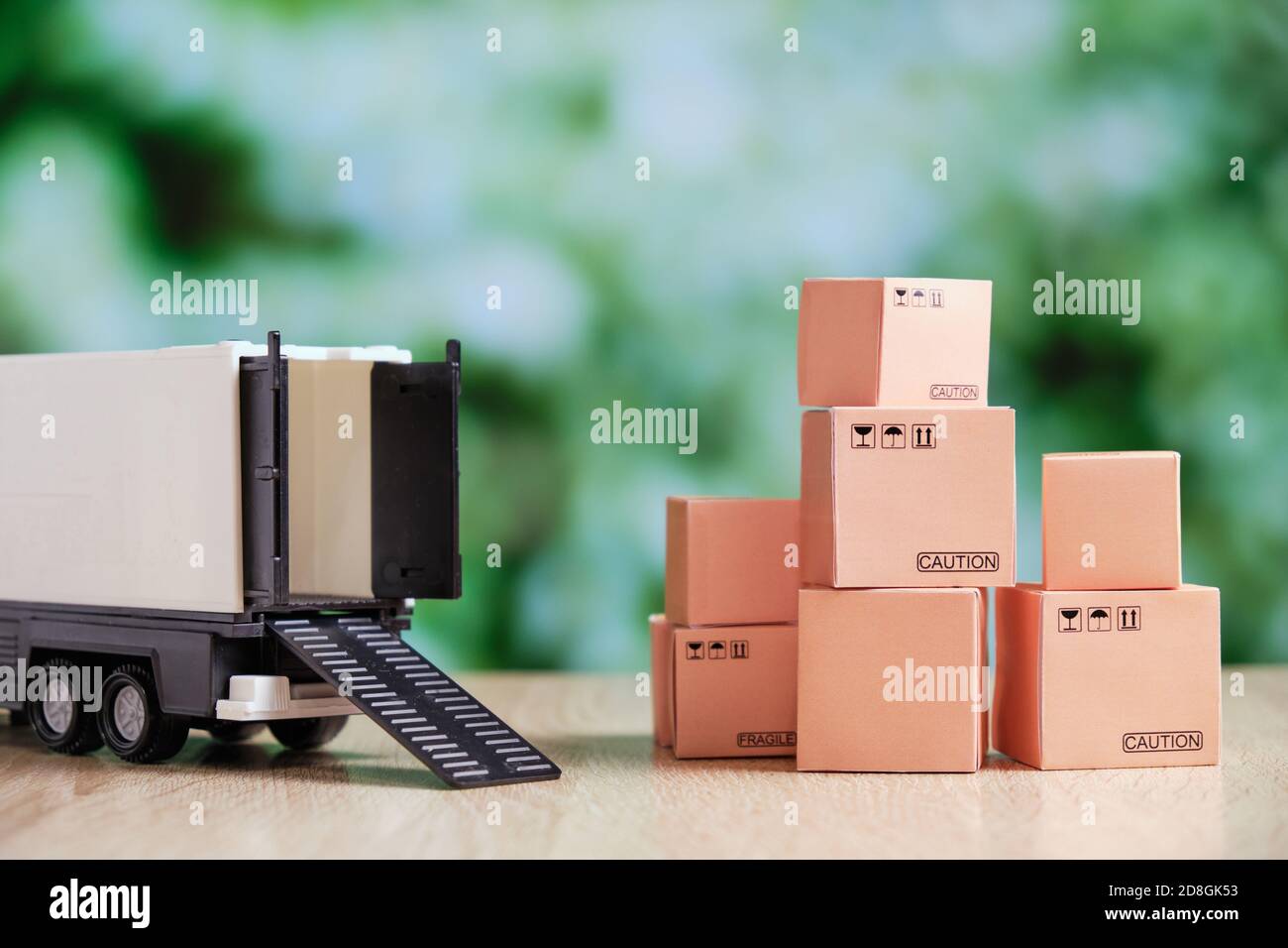 Goods packed in transport packaging for shipment by truck Stock Photo ...