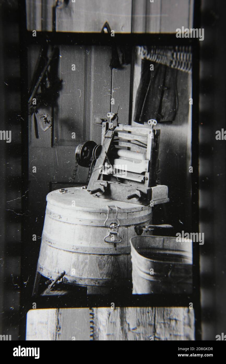 Fine 1970s vintage black ad white photography still life of a washing ...