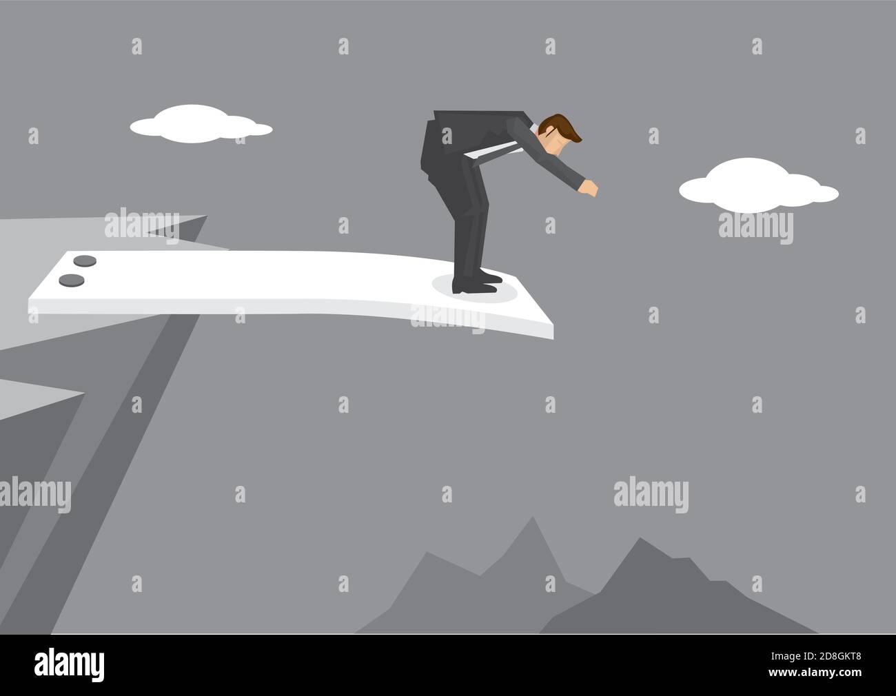 Man jumping on edge cliff Stock Vector Images - Alamy