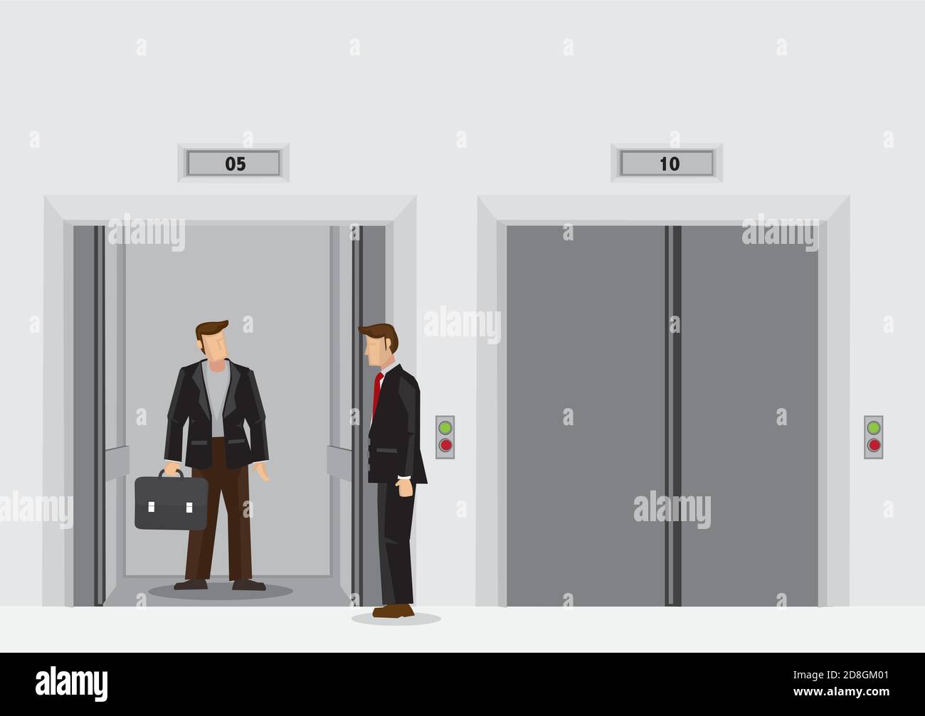 Office workers standing outside building Stock Vector Images - Alamy