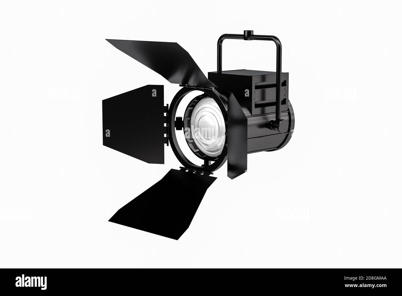 Studio spotlight isolated on white background - 3d render Stock Photo ...