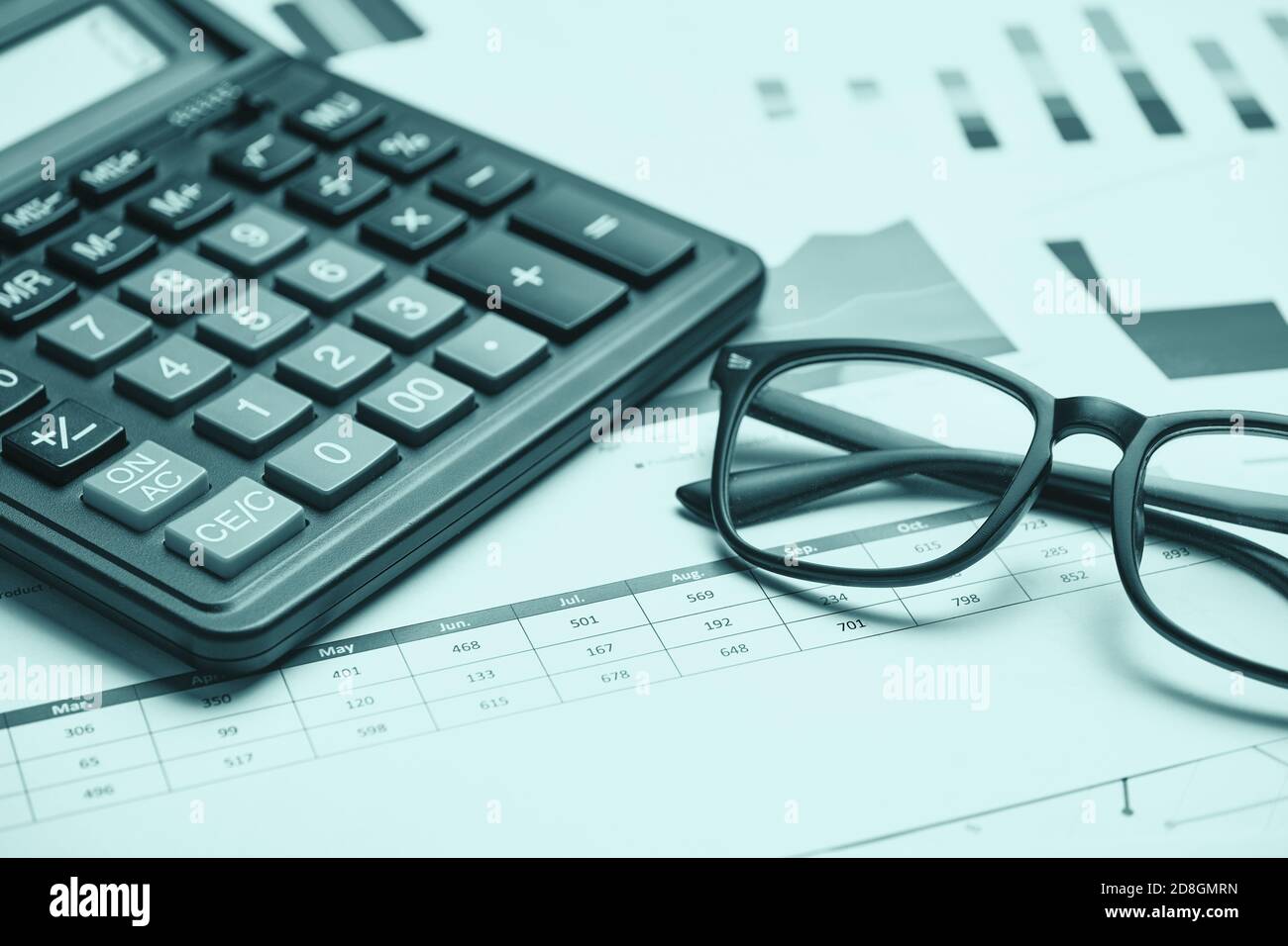The concept of business reporting with charts and accounting Stock ...