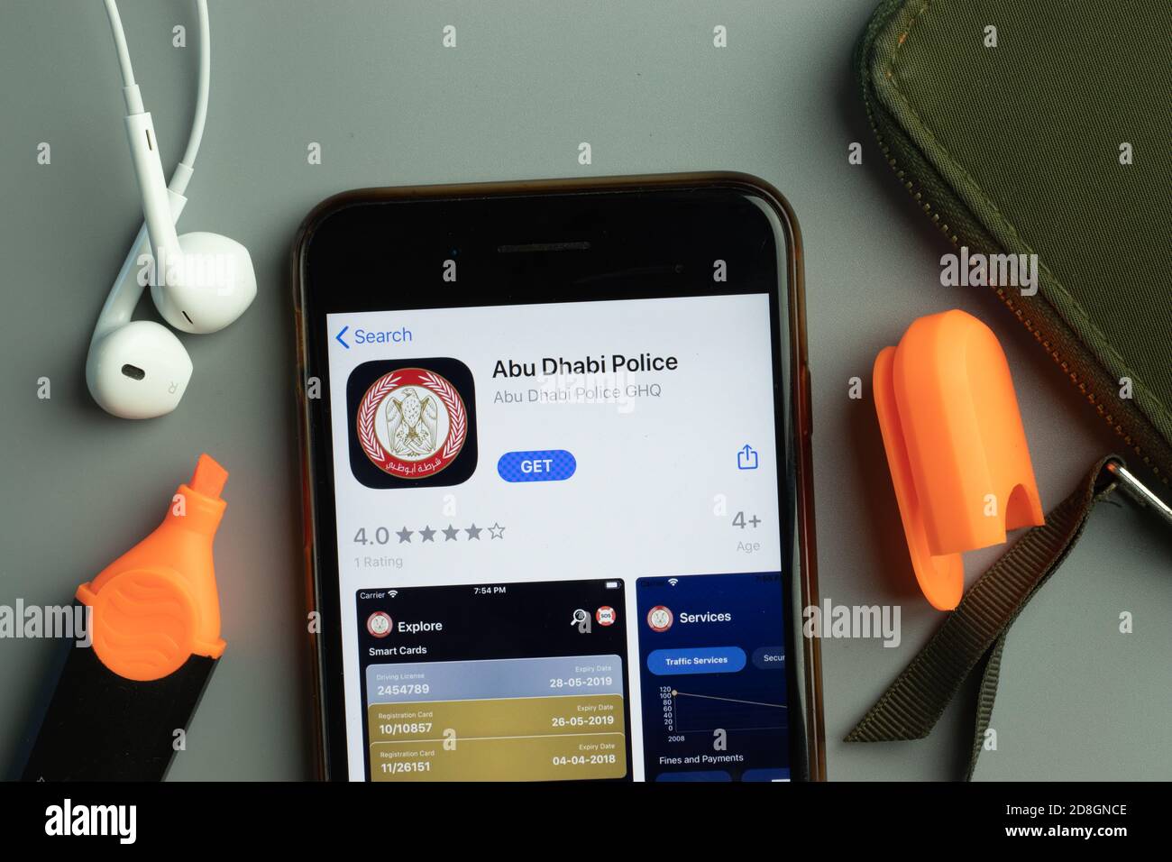 New York, USA - 26 October 2020: Abu Dhabi Police mobile app icon logo ...