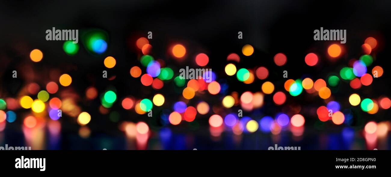 colorful blur lights in the night in panoramic view Stock Photo - Alamy