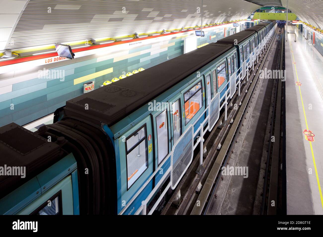 Santiago de Chile - Train at Los Dominicos Subway Station Stock Photo ...