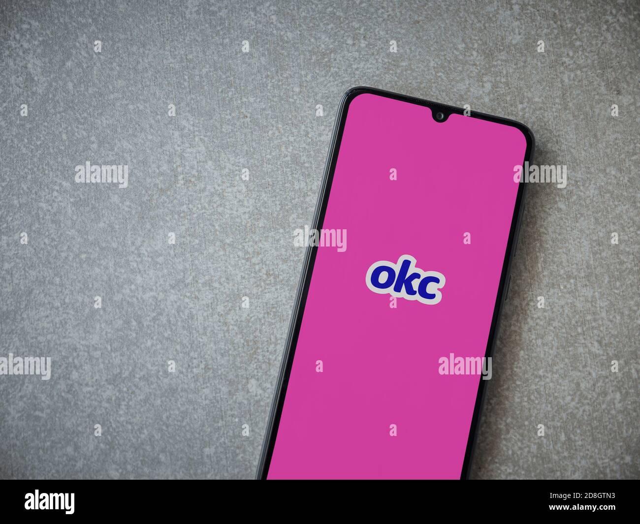Lod, Israel - July 8, 2020: OkCupid app launch screen with logo on the ...