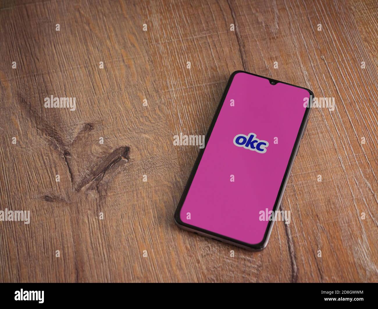 Lod, Israel - July 8, 2020: OkCupid app launch screen with logo on the ...