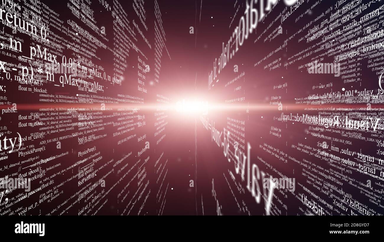 Abstract digital program code in blocks on a black background Stock Photo - Alamy