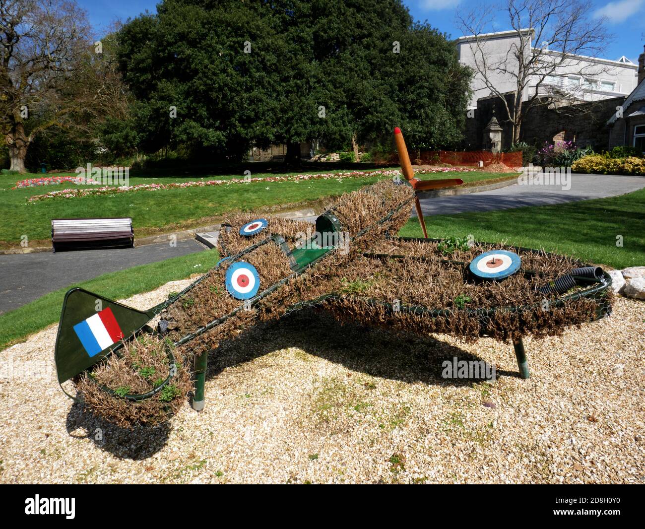 Spitfire planter in Victoria Gardens, Truro, Cornwall Stock Photo - Alamy