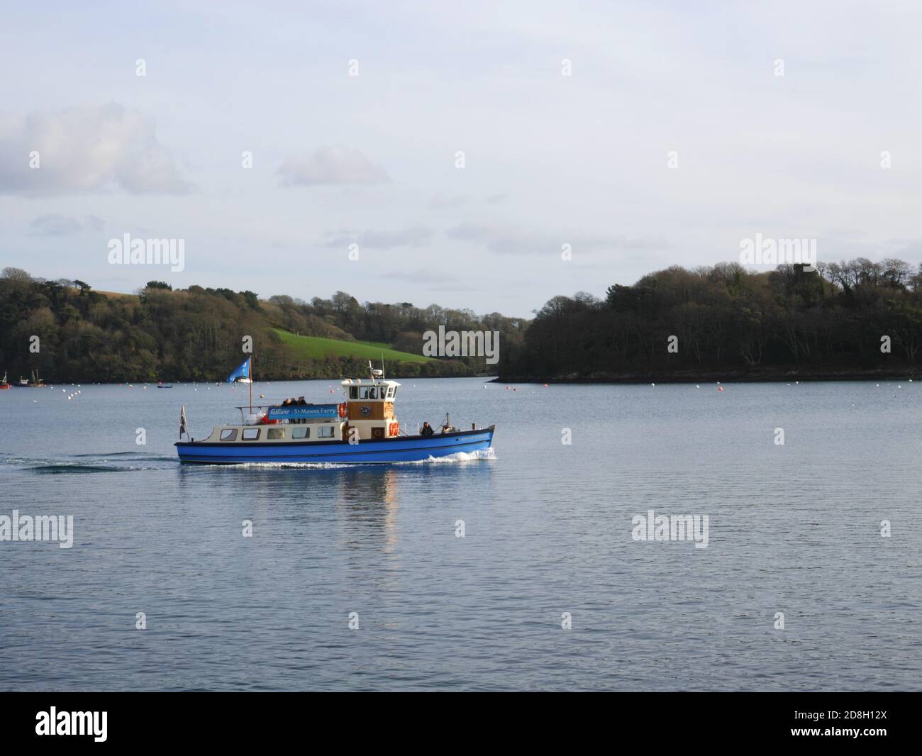 The St Mawes ferry passes Place on her way to Falmouth, Cornwall Stock ...