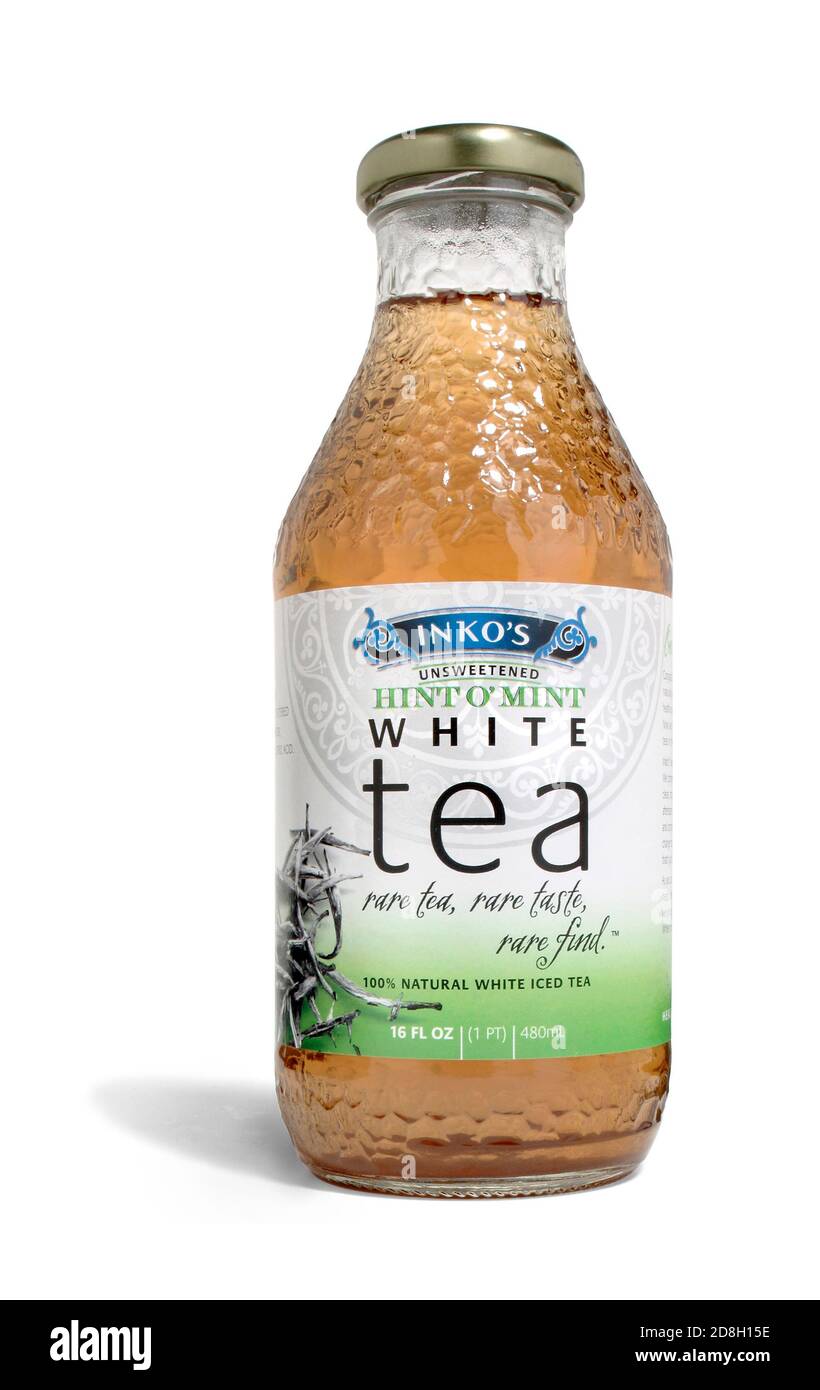 inko's bottled white iced tea photographed on a white background Stock ...