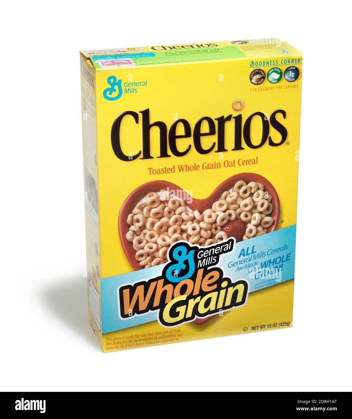 Cheerios cereal box photographed on a white background Stock Photo - Alamy