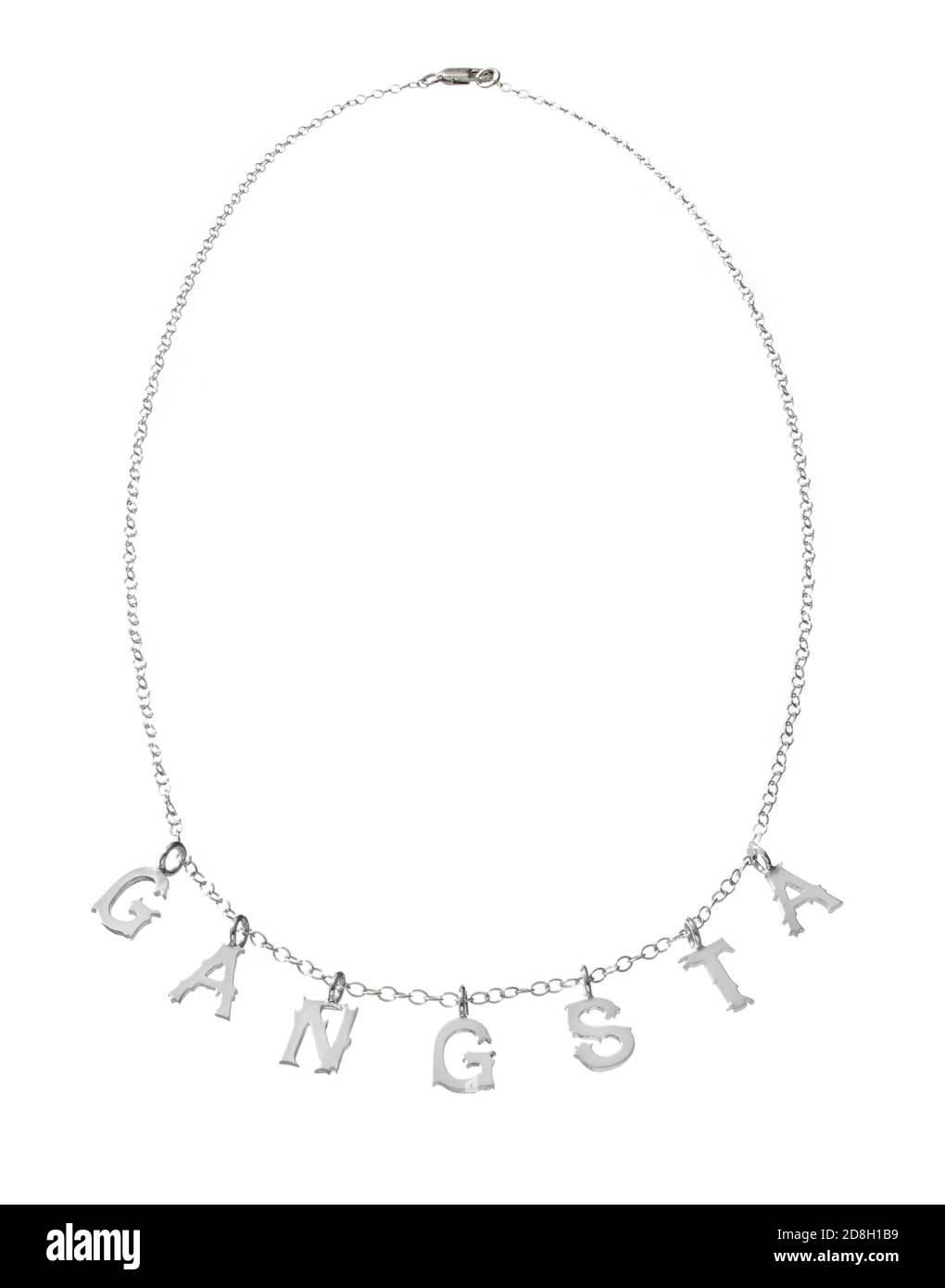 Silver gangsta letter charm necklace designed by Wendy Brandes ...