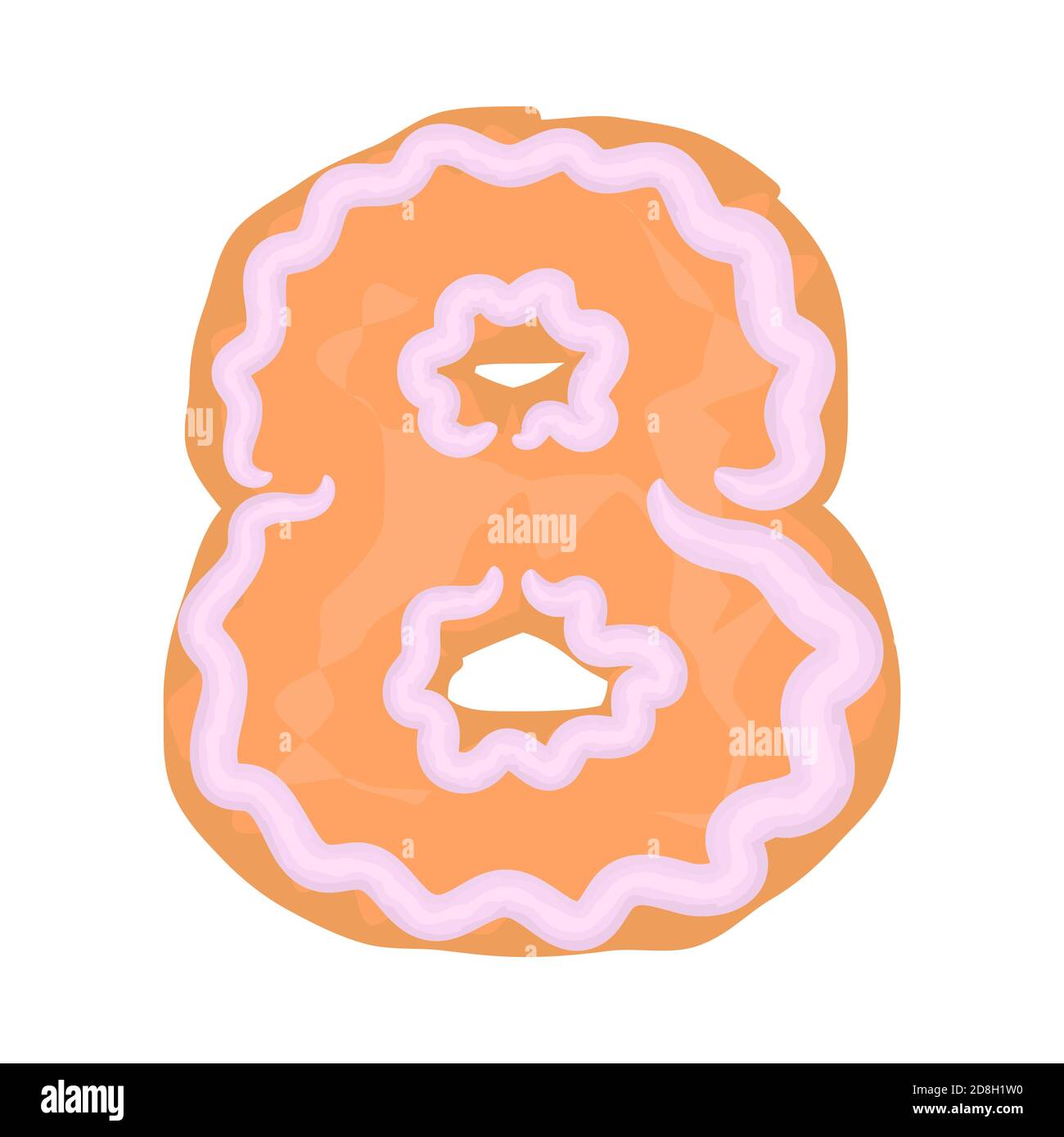 cartoon number symbol christmas holiday ginger cookies with white pink ...