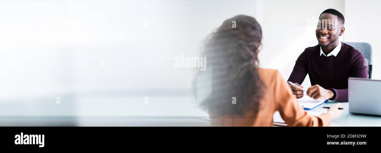 African American In Business Job Interview In Office Stock Photo - Alamy