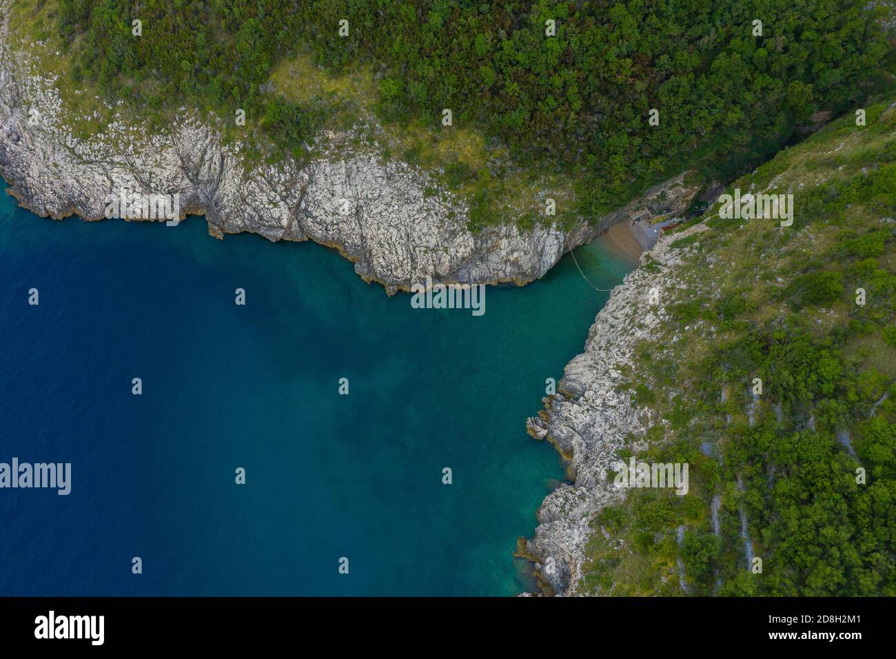 Moscenicka Draga, Croatia - Aerial top down view of beautiful croatian ...
