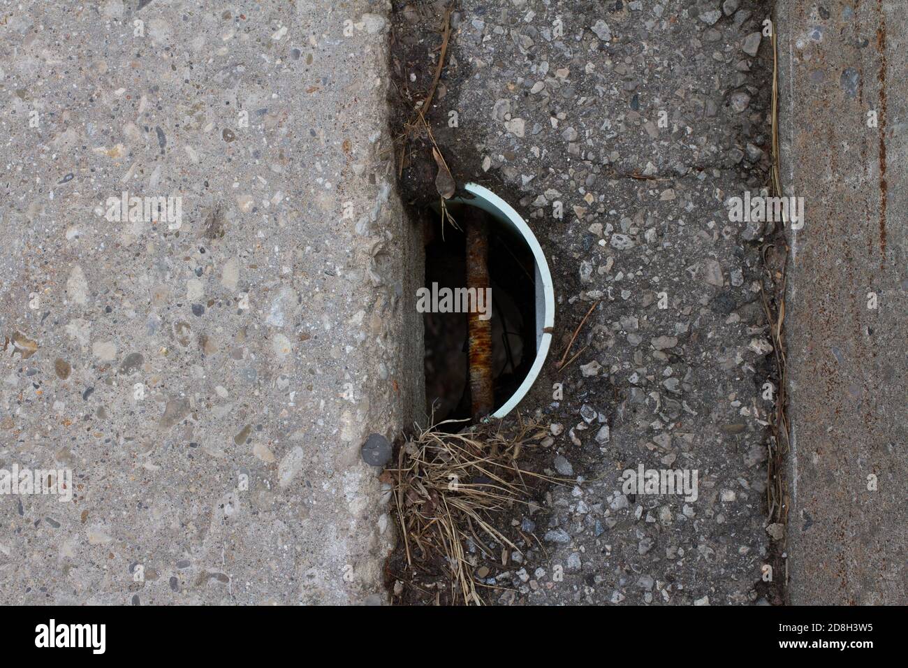 PVC lined storm strain on a concrete bridge Stock Photo - Alamy