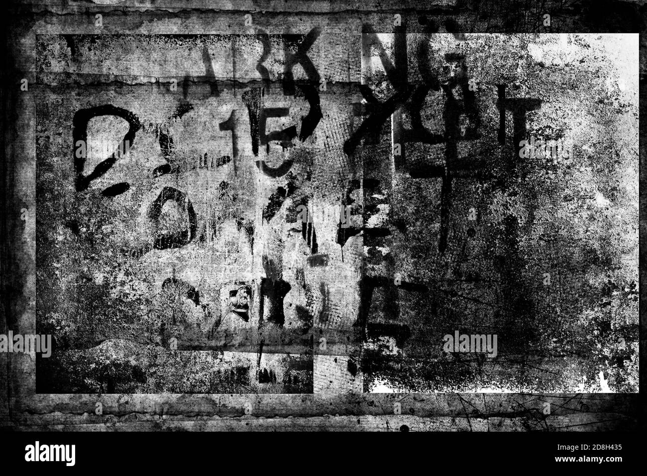 Abstract grunge futuristic cyber technology background. Drawing on old ...