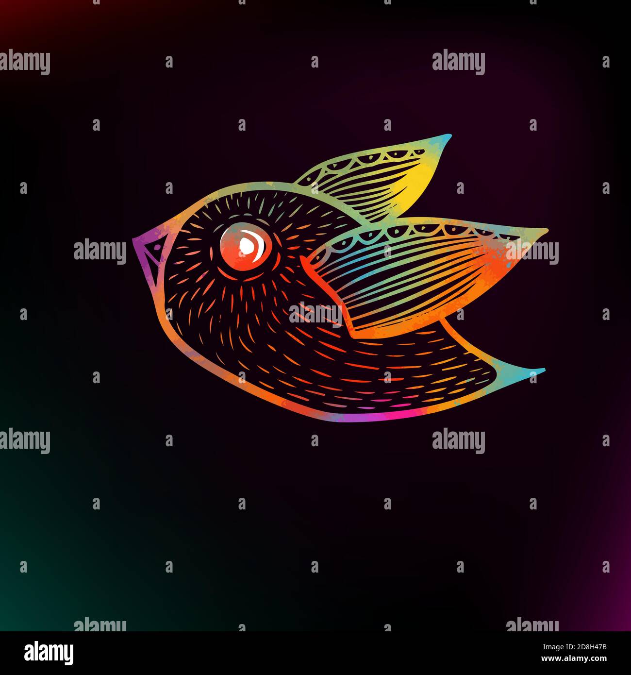 A multi-colored decorative bird. Vector illustration Stock Vector Image ...