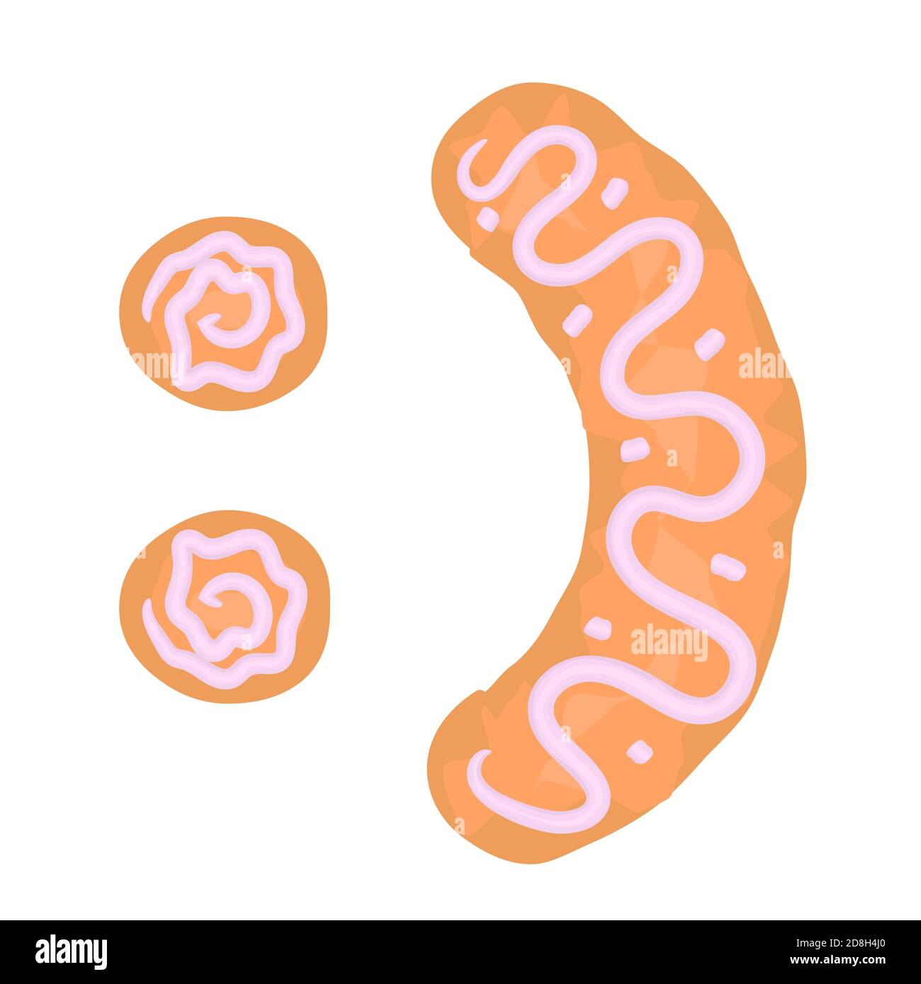 punctuation emoticons christmas ginger cookies with glaze. cartoon ...