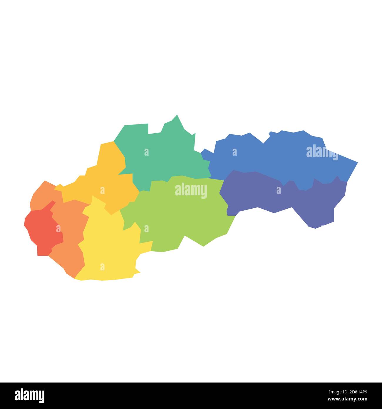 Regions of Slovakia. Map of regional country administrative divisions ...