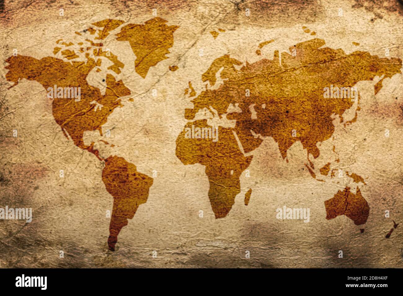 World map old , earth Stock Photo - Alamy