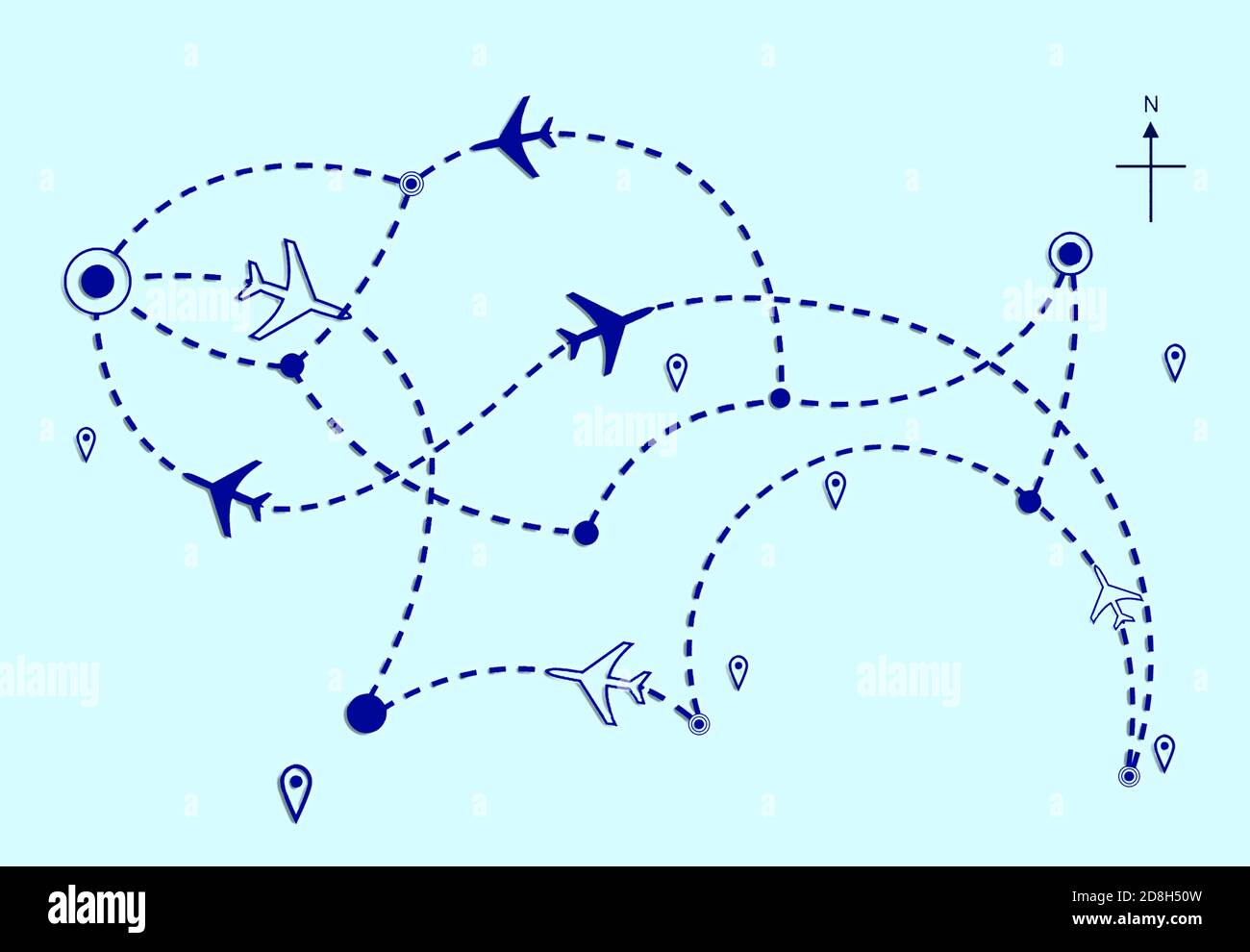 Flight paths map hi-res stock photography and images - Alamy