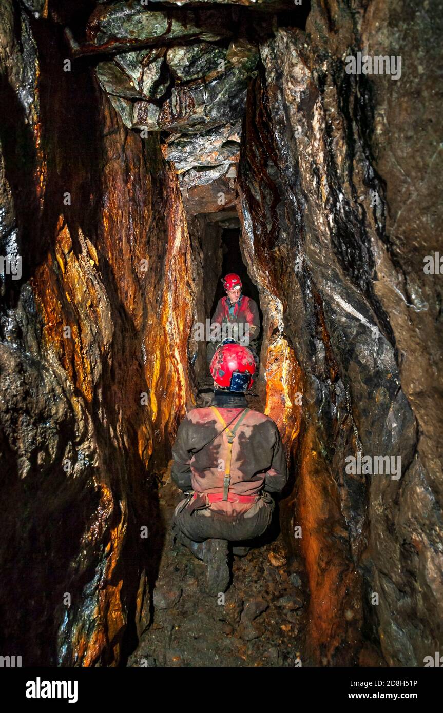'Cartgate' or wagon-way, with stone or wooden 'stemples' holding up a ...