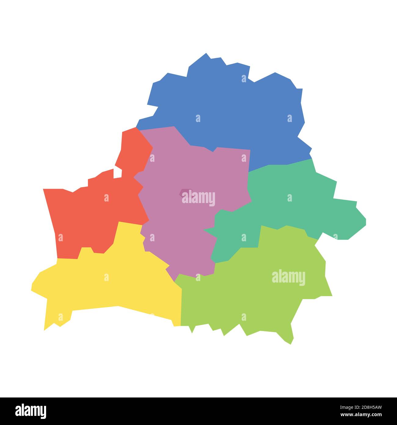 Regions of Belarus. Map of regional country administrative divisions ...