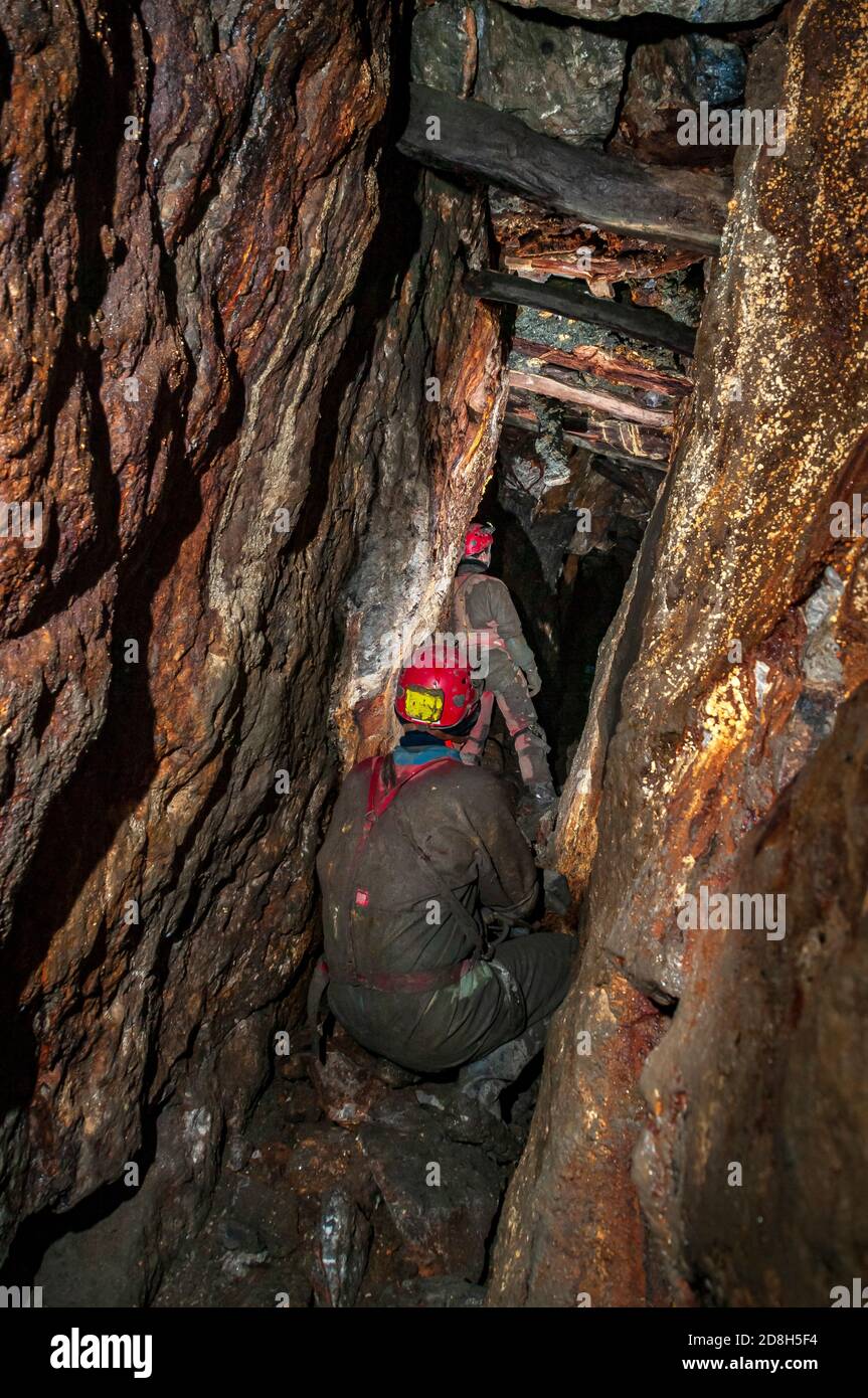 'Cartgate' or wagon-way, with stone or wooden 'stemples' holding up a ...