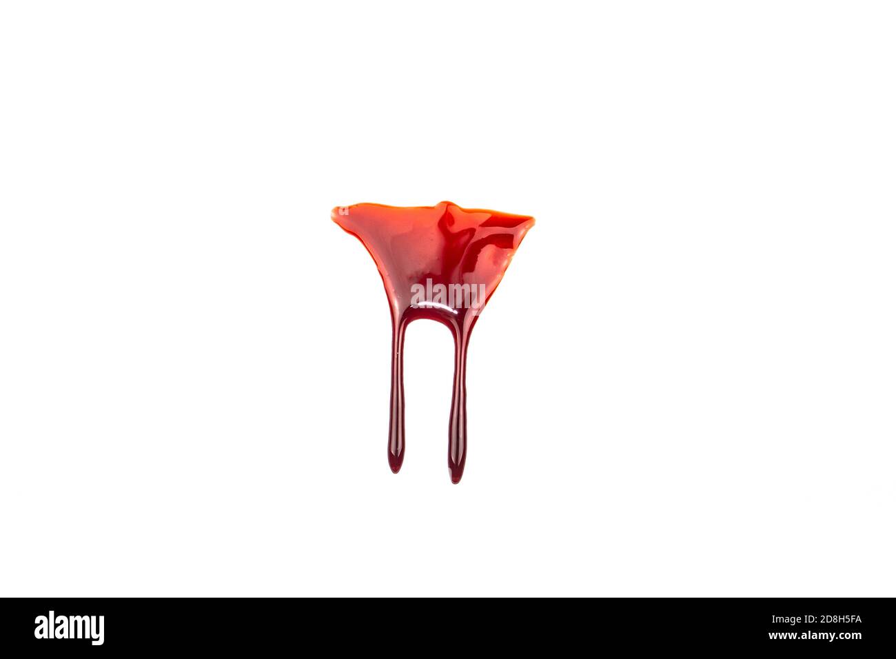 A blood spatter. A blood flowing down. Bloody pattern. Concepts of ...