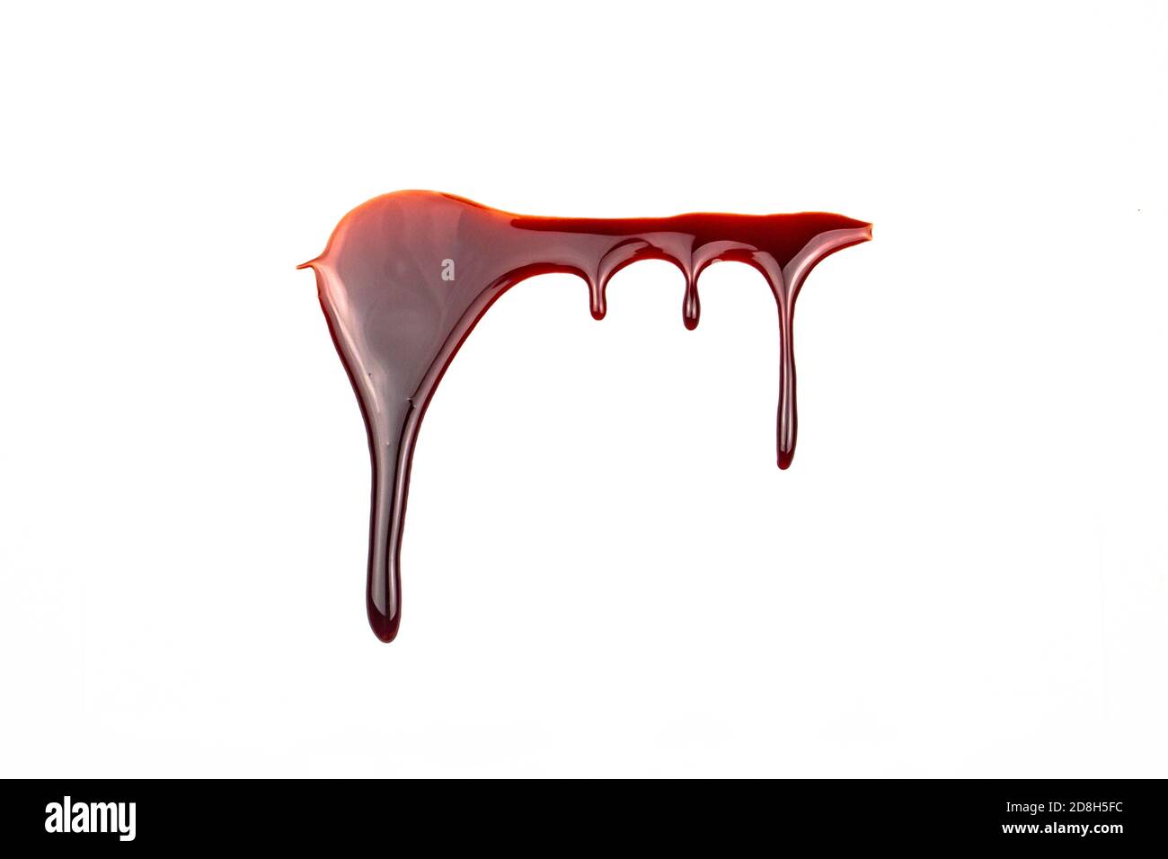 A blood spatter. A blood flowing down. Bloody pattern. Concepts of ...