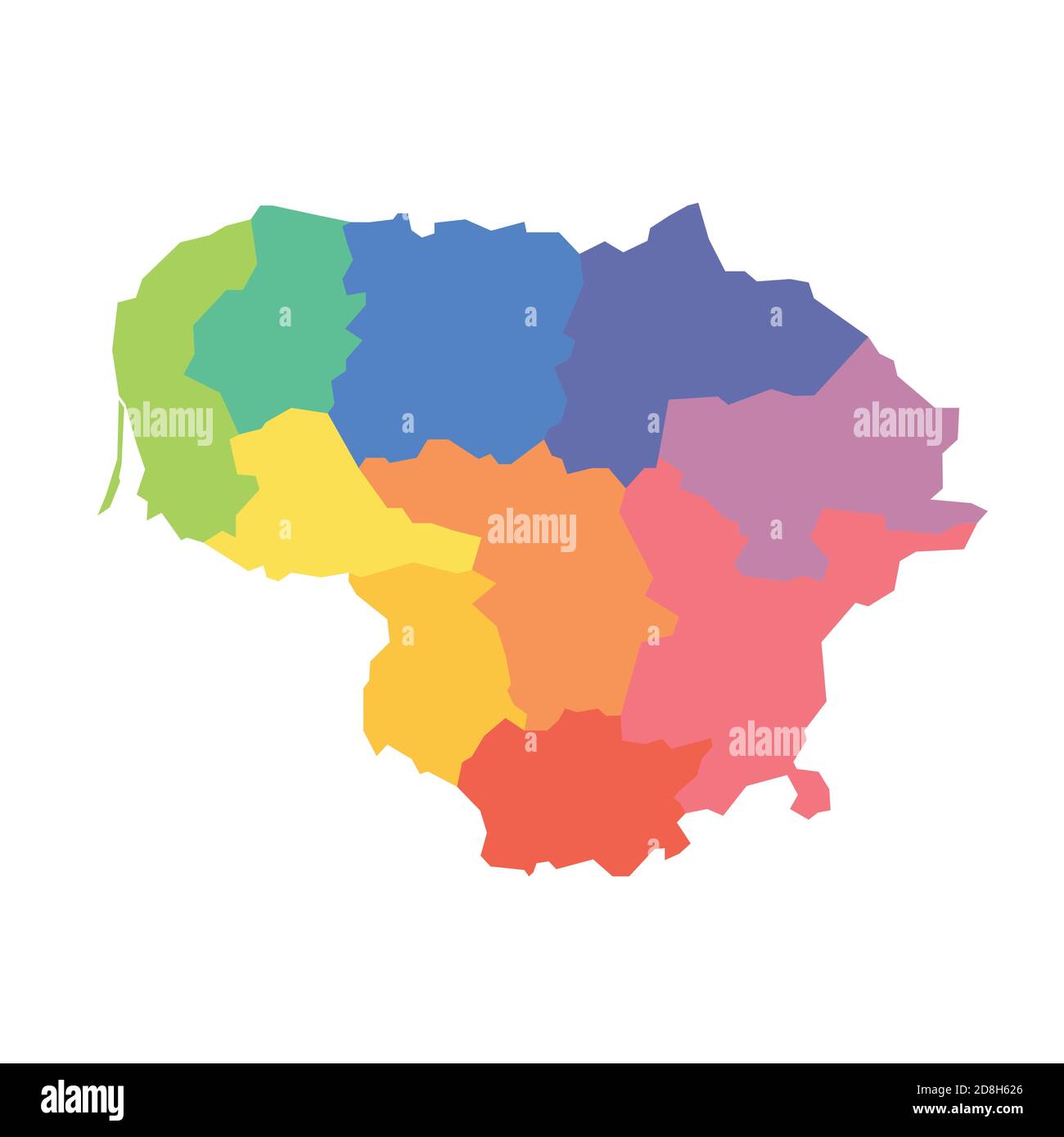 Counties of Lithuania. Map of regional country administrative divisions ...