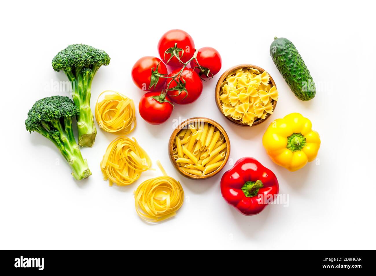 Healthy eating background with vegetables and herbs, top view Stock ...