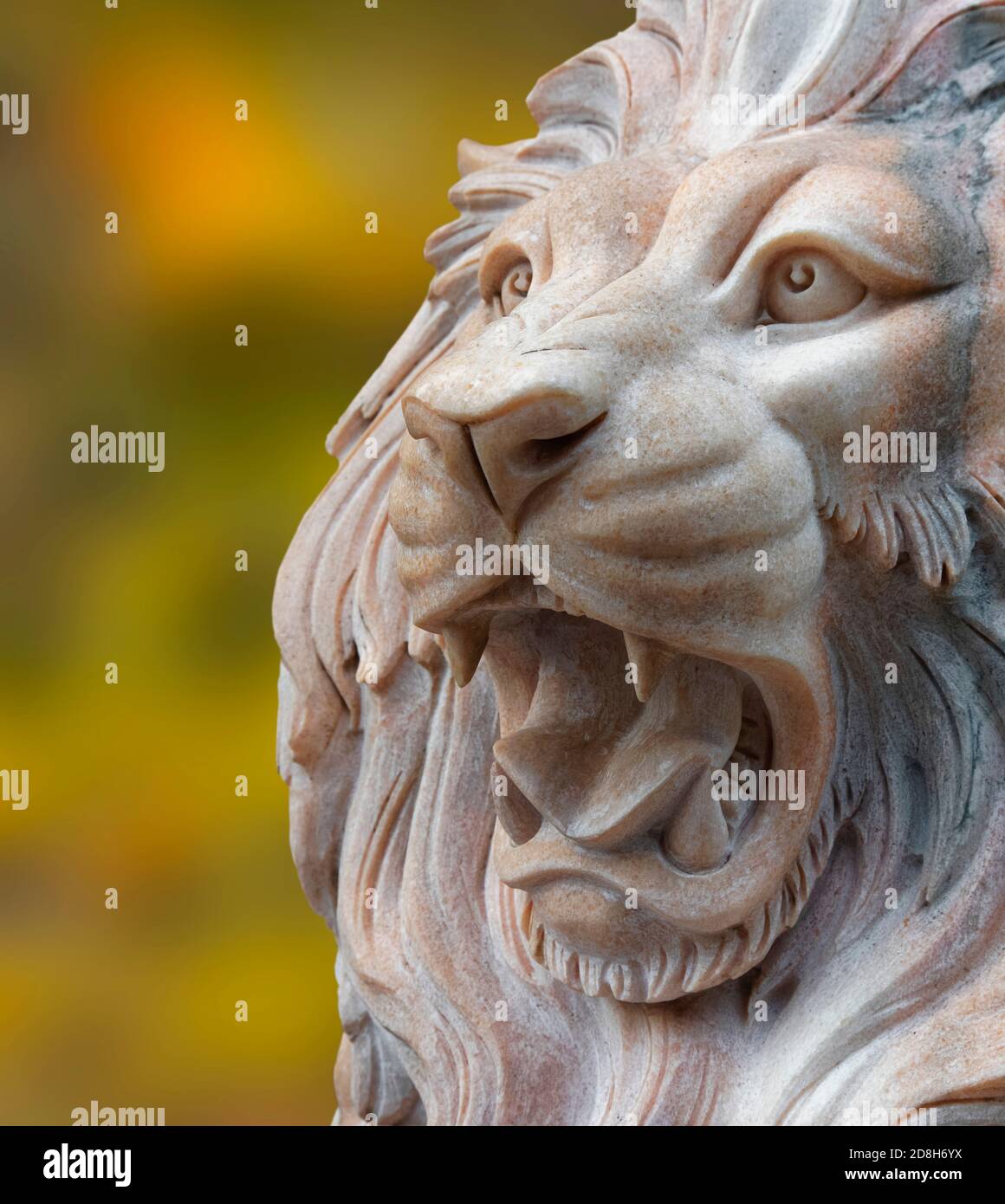Proud male lion statue in the Asian city of Guilin, China Stock Photo ...