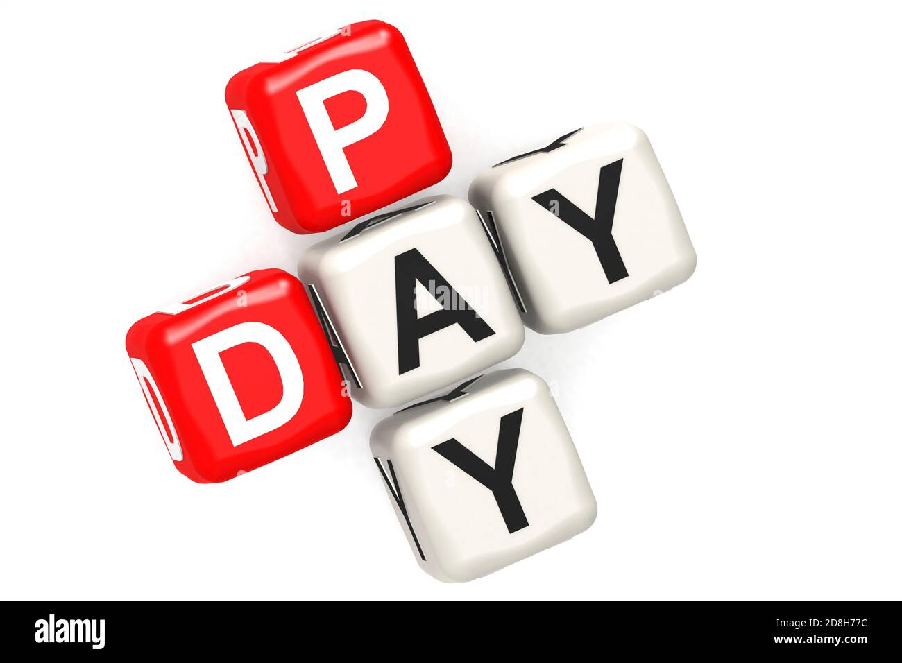 Pay day word concept on cube block isolated, 3d rendering Stock Photo ...
