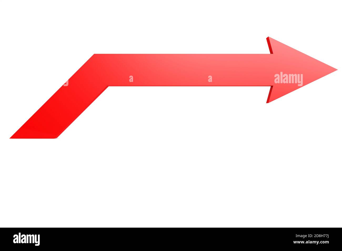 Red arrow horizontal isolated on white background, 3D rendering Stock ...